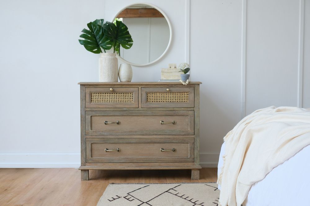 Daisy Round Mirror (White) – Oak.teak.store